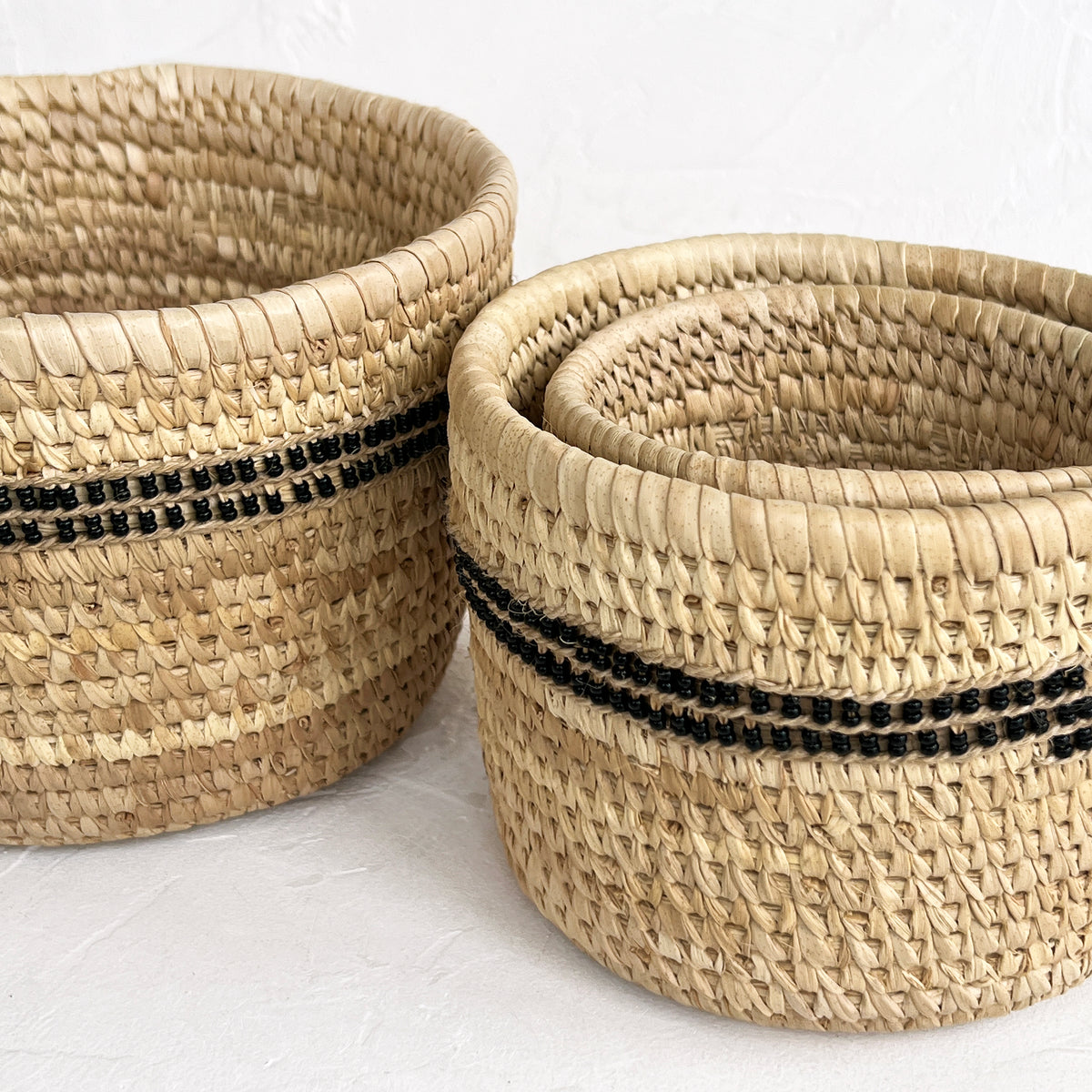 Ngurunit Nomadic Camel Milking Baskets with Black Beaded Stripes ...
