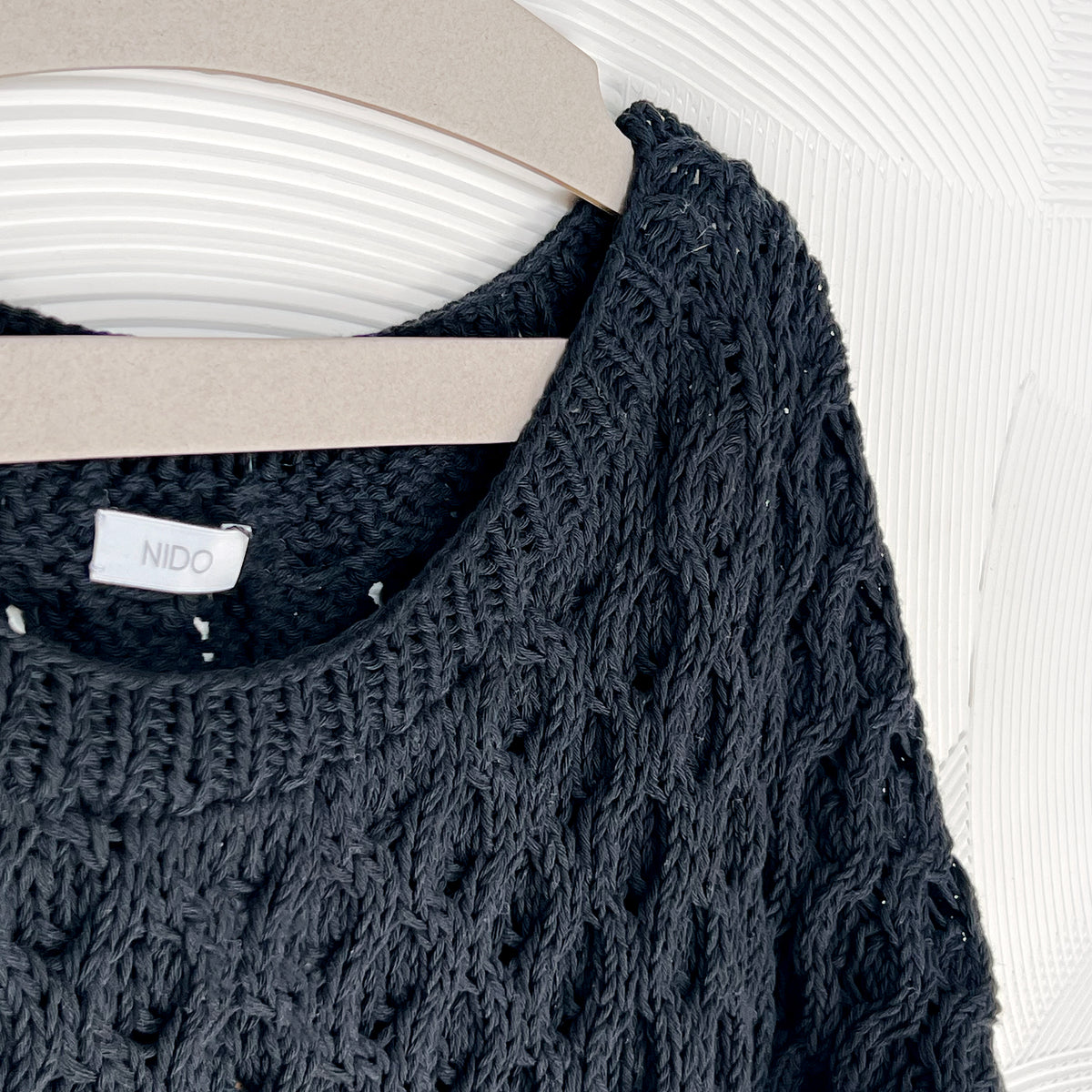 Waffle Cotton Sweater in Black – Wilderhouse